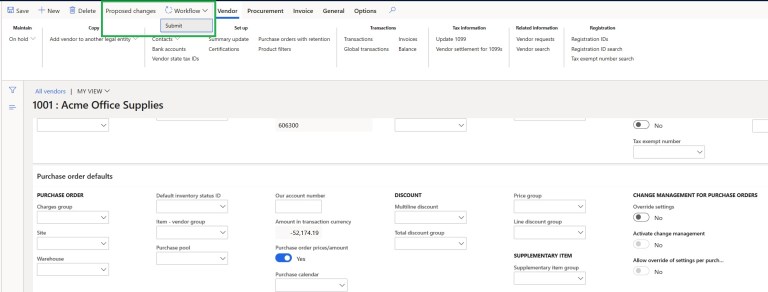Proposed vendor changes workflow in Dynamics 365 Finance – Dynamics AX ...
