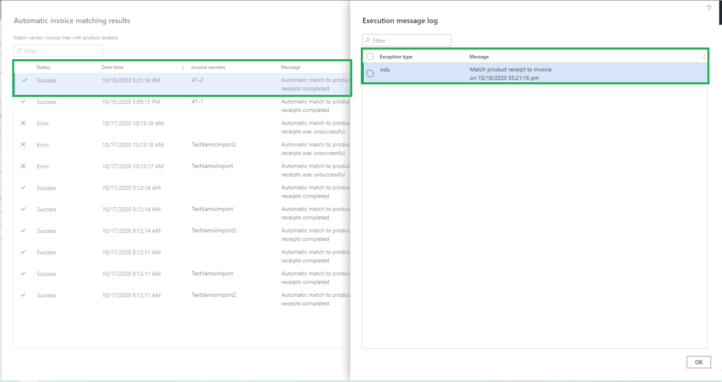 Vendor invoices – matching receipts to vendor invoice lines and Pre ...